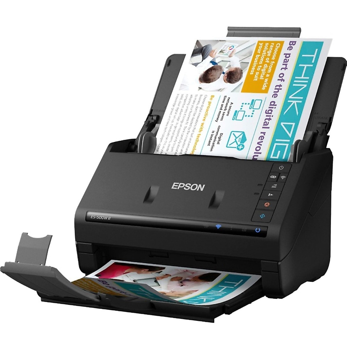Epson Workforce ES-500W II Wireless Color Duplex Desktop Document Scanner for PC and Mac, with Auto Document Feeder (ADF) and Scan from Smartphone or Tablet