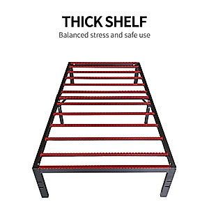 UNICOO - Metal Platform Bed Frame Heavy Duty Steel Slat/Anti-Slip Support/Easy Assembly/Mattress Foundation/Bed Frame/Noise Free/No Box Spring Needed (Twin)