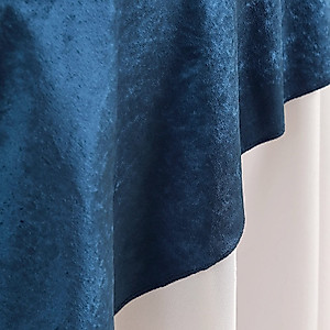 Tableclothsfactory 72"x 72" Navy Blue Premium Velvet Square Table Overlay Square Tablecloth Cover for Wedding Party Event Banquet