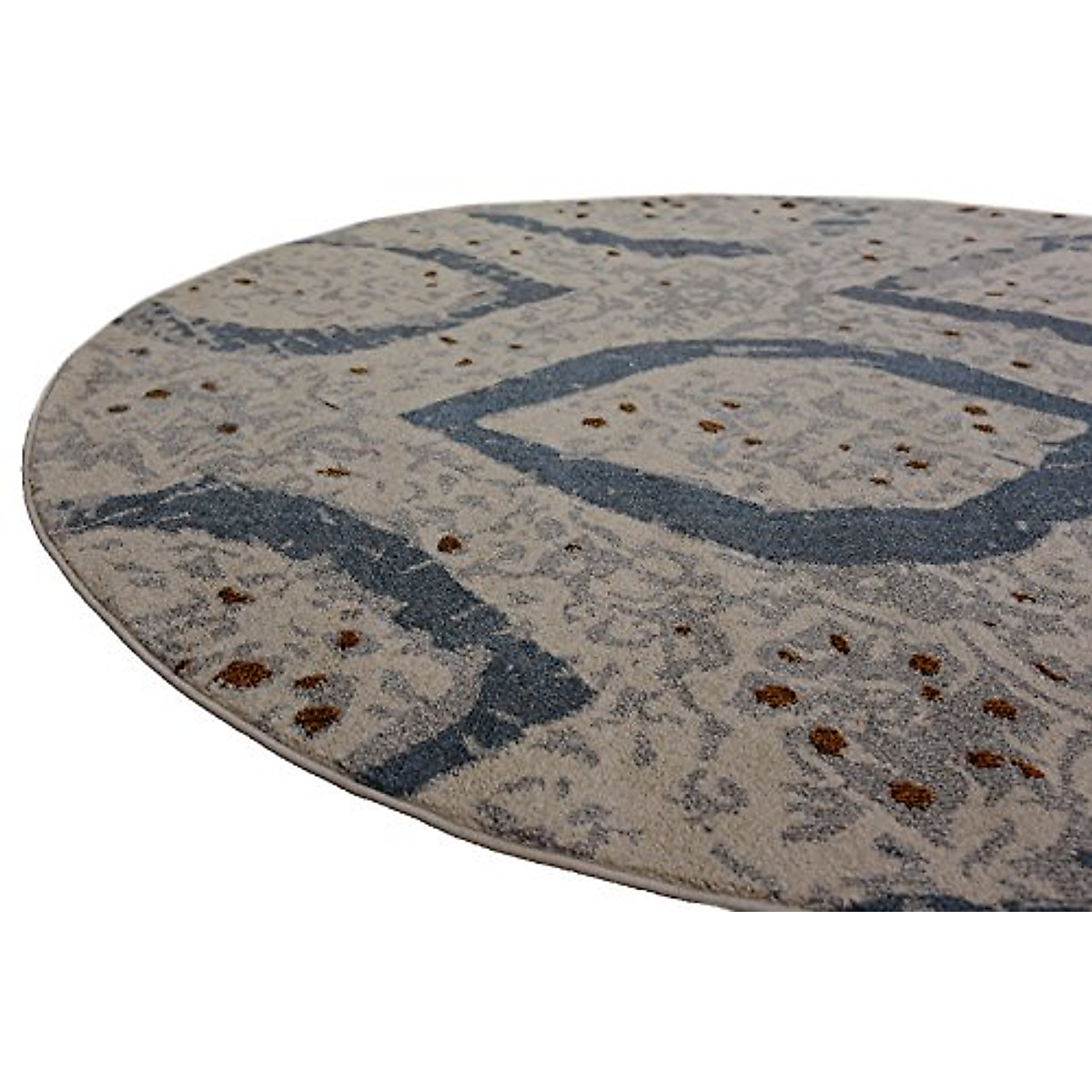 Unique Loom Estrella Collection Modern Abstract Cream Round Rug (8' 0 x 8' 0)