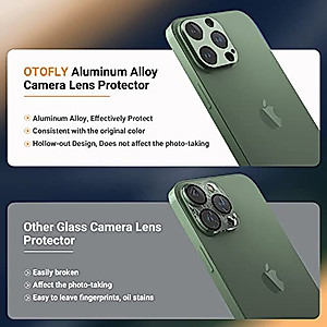OTOFLY Designed for iPhone 13 Pro Max Camera Lens Protector, Designed for iPhone 13 Pro Camera Lens Protector, Aluminium Alloy Camera Shield, Original Photo Resolution, Case Friendly (Midnight Green)