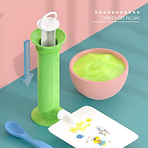 7 PCS Kit Baby Food Pouch Maker, Toddler Fruit Squeeze Puree Filler for Kids, Pure Color Pouches (Green)