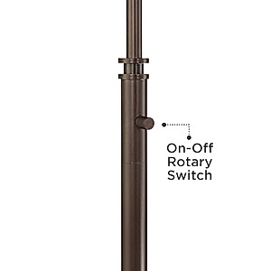 Possini Euro Design Holden Modern Farmhouse Rustic Industrial 62 1/2" Tall Standing Floor Lamp Light Curved Arc Adjustable Smart Plug Metal Oil Rubbed Bronze Finish Living Room Bedroom House Reading