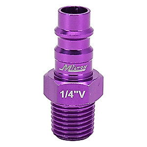 Milton ColorFit Coupler & Plug Kit (5 Piece), Hi-Flo V-Style 1/4 NPT Purple, S-305VKIT