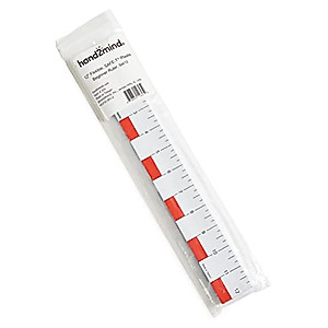 hand2mind 12 inch Flexible Safe-T Plastic Beginner Rulers, Set of 12
