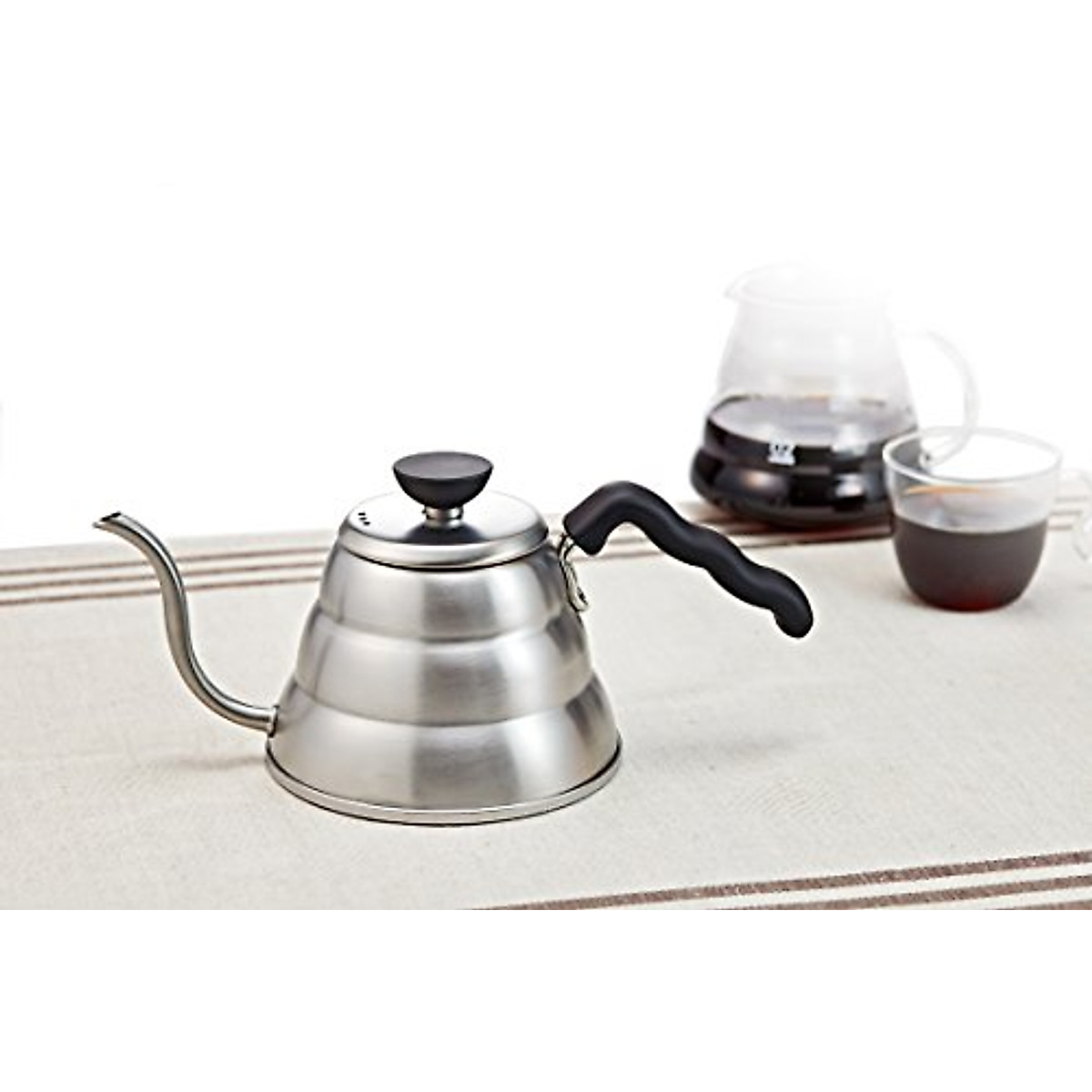 Hario V60 "Buono" Drip Kettle Stovetop Gooseneck Coffee Kettle 1.0L, Stainless Steel, Silver