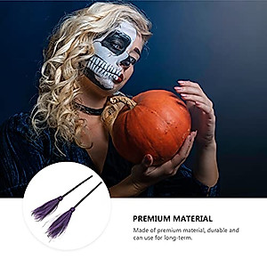 Veemoon Halloween Witch Flying Broom Mesh Tulle Removable Handle Witch Broom Masquerade Show Dress Up Wonder Broom Witch Broom for Halloween Cosplay Party (Random Colour)