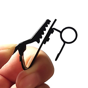 BLUPLE 3 Pieces Lavalier Microphone Metal Tie Clips, 3 Pieces Lapel Mic Windscreen Foam Covers (Clip-6mm, 3pcs,Black)