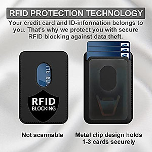 [2 Pack] Magnetic Card Holder Wallet for iPhone 15/14/13/12 Series with Magsafe, Leather Wallet for iPhone 15 14 Pro Max Plus Model, Mag-Safe Wallet for iPhone 13 12 Pro Max Mini Model, Black Blue