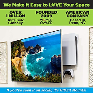 HIDEit Mounts Wall Mount for PS5 - Keeps Your PS5 Cool - Patented Wall Mount for PlayStation 5, American Company - Steel Mount for PS5 (Disc and Digital) - The Original Wall Mount Kit for PS5