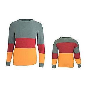 Unique Baby Girls Mommy Me Matching Winter Fall Sweater (Women XL, Green)