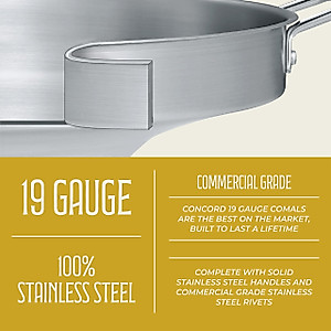 CONCORD Stainless Steel 8 Piece 22" Comal Cookware Set. Comales Discada Set