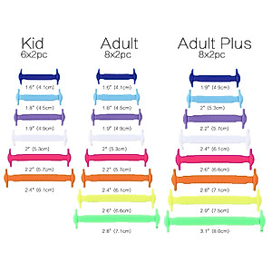 INMAKER No Tie Shoe Laces for Adults and Kids, Elastic Shoelaces for Sneakers, Rubber Silicone Tieless Laces