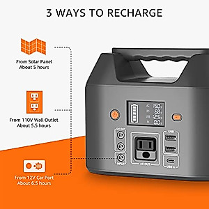 EnginStar150W Small Solar Generator with 40W Solar Panel and Carry Bag, 6 Outputs 42000mAh Portable Charger Power Bank for Outdoor Home Emergency