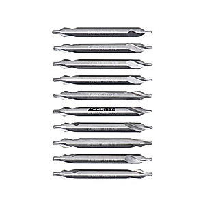 Accusize Industrial Tools 0.078'' by 2'' by 3/16'' Solid Carbide Center Drill Bits, Number 2, 60 Deg, 585-0782