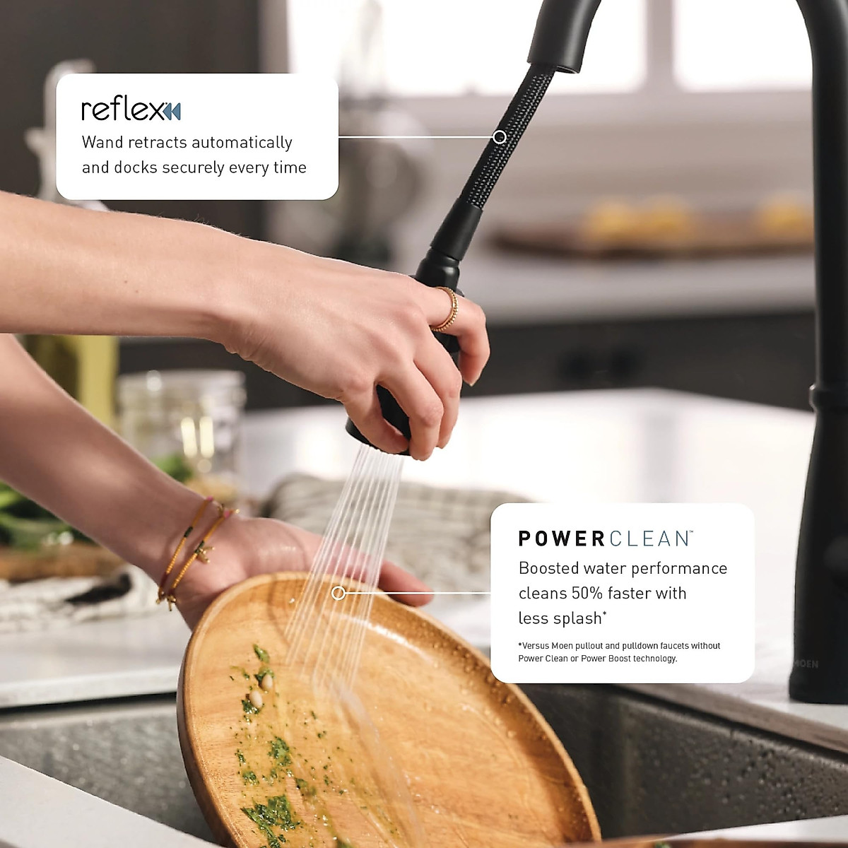 Moen Essie Matte Black One-Handle High Arc Kitchen Faucet, 87014EWBL