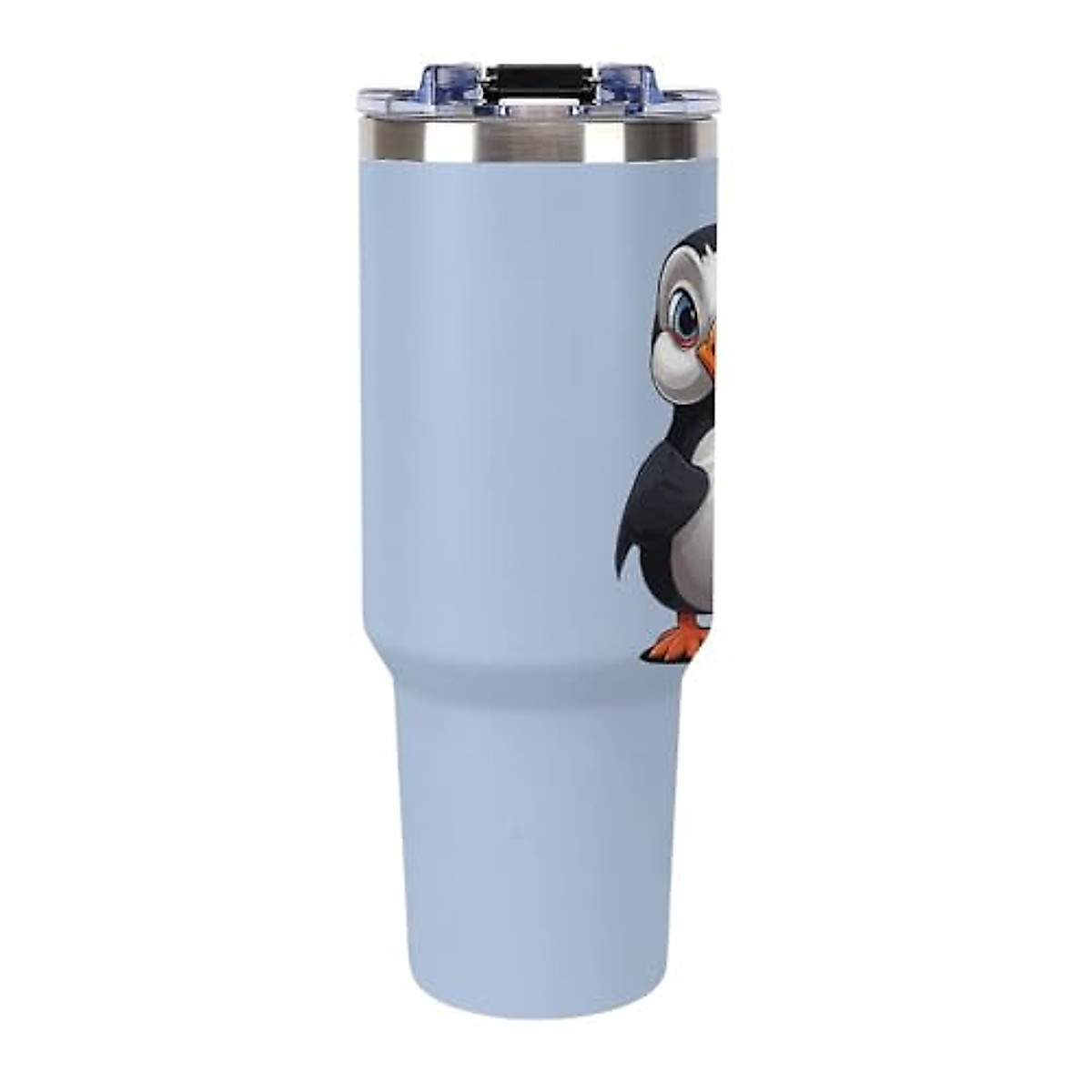 Puffins Bird 40 Oz Car Cup Stainless Steel Travel Mug Leak-Proof Insulated Tumbler with Handle Violet-style