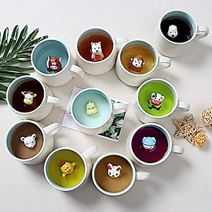 3D Coffee Mug Baby Frog Inside Cup,Cute Handmade Animal Figurine Ceramics Teacup,Christmas,Birthday,Mother's Day Gifts for Friends Family or Kids,Best Cocoa Cups Couples Mugs (White Frog)