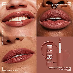 NYX PROFESSIONAL MAKEUP Smooth Whip Matte Lip Cream, Long Lasting, Moisturizing, Vegan Liquid Lipstick - Teddy Fluff (Midtone Pinky Brown)