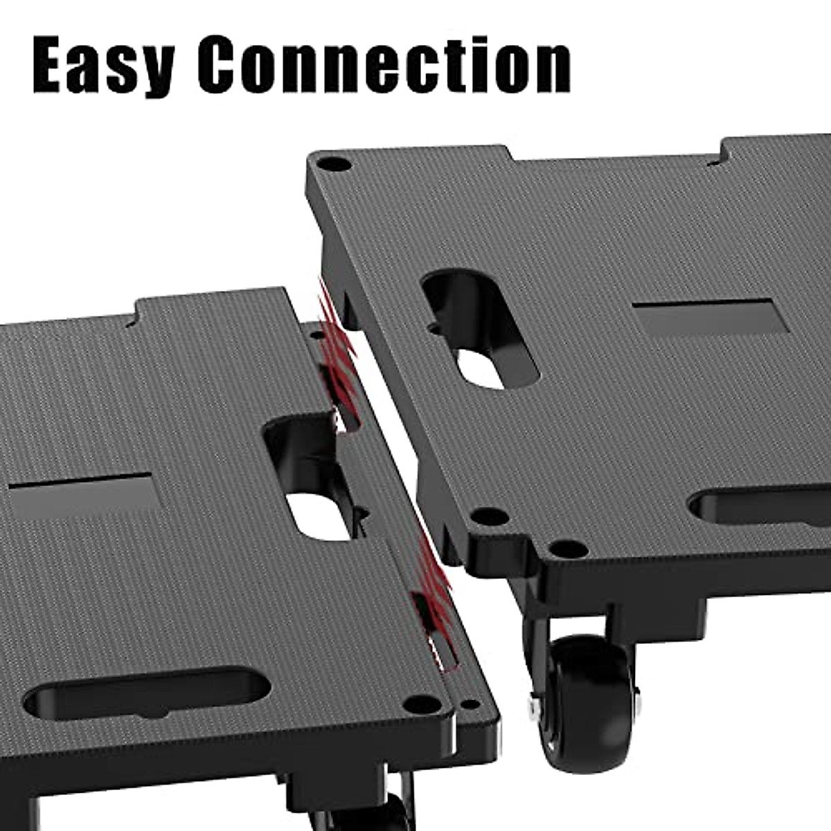 SOLEJAZZ Moving Furniture Dolly Connectable, 440 LBS Capacity Piano Dolly, Heavy Duty 4 Wheel Cart for Heavy Furniture, Black, 1 Pack