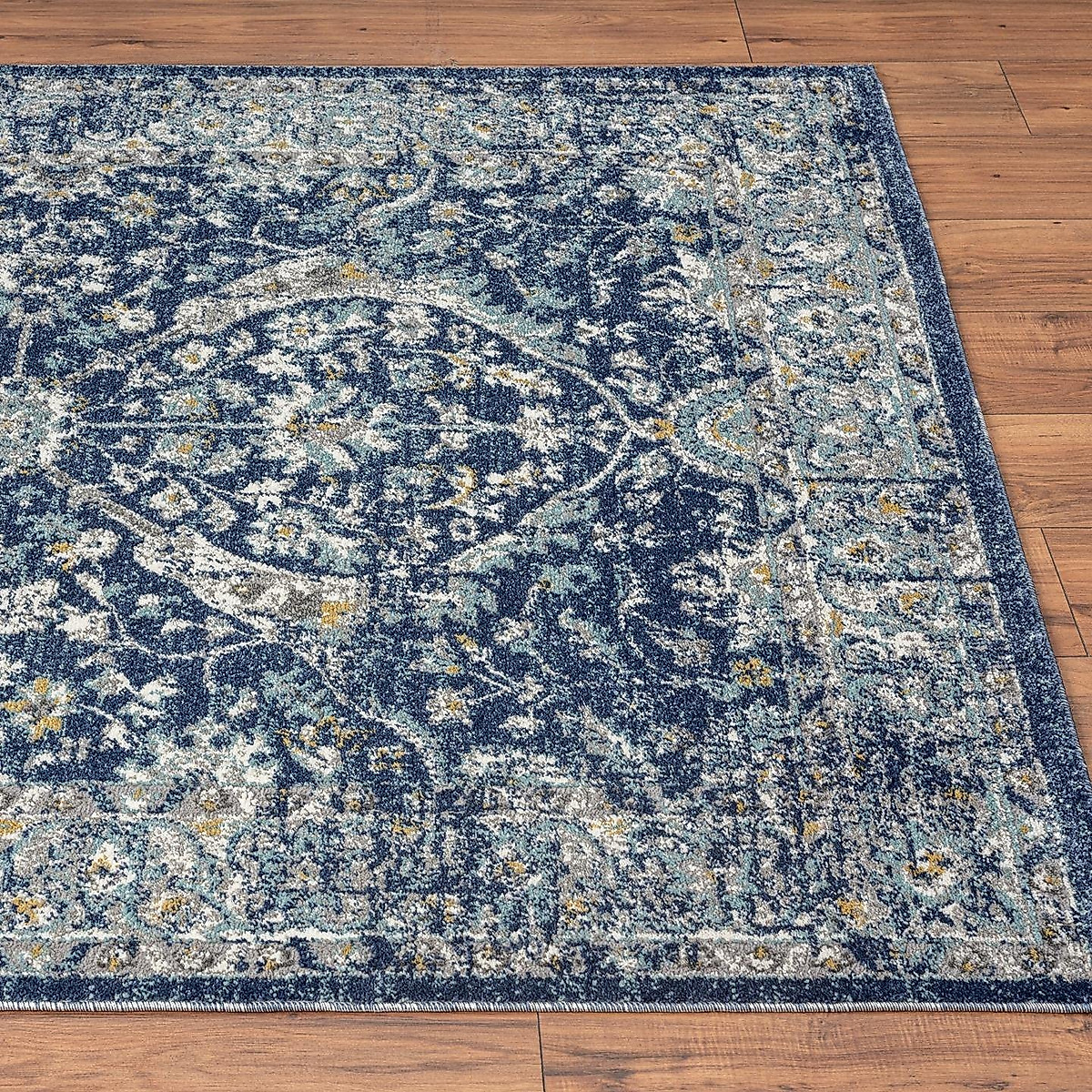 LUXE WEAVERS Euston Collection 8060 Blue 8x10 Modern Oriental Area Rug