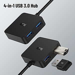 ICZI USB 3.0 Hub, 4-Port Data USB Hub with 4ft Long Cable, USB Splitter Adapter for MacBook, Mac Mini, Surface Pro, XPS, Laptop, PC, Flash Drive, Mobile HDD