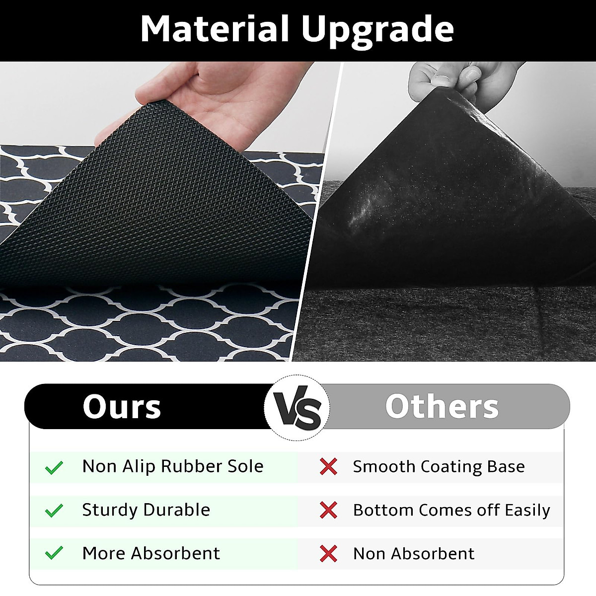 Under Sink Mat for Kitchen Waterproof, Undersink Mats for Bottom of Kitchen Sink, Non-Adhesive Absorbent Quick Dry Under Sink Liner, Non-Slip Shelf Protector Under Sink Tray (Dark Gray, 24"×30")