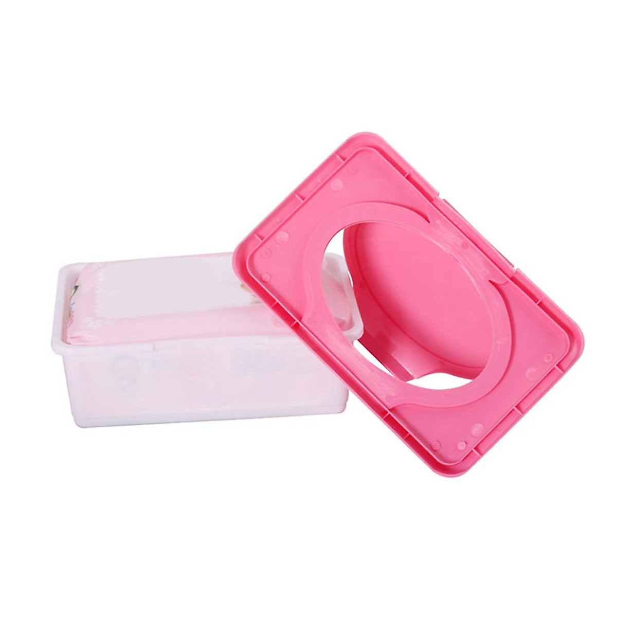 VEAREAR Wipes Storage Case Wet Tissue Storage Box Plastic Case Home Car Office Wipes Dispenser Case Baby Wipes Holder Refillable Container with Buckle Lid for Home Car Office