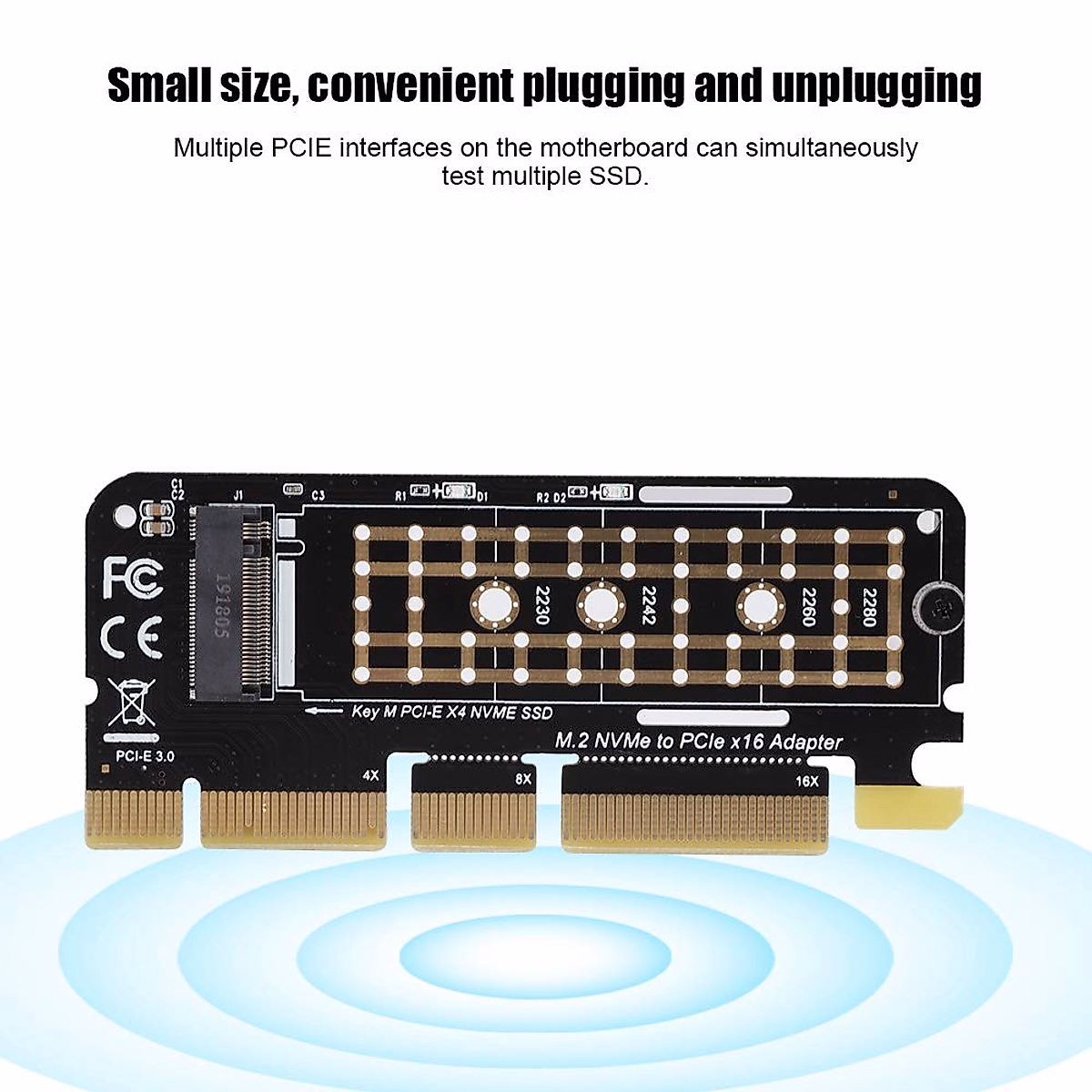 Zopsc High Speed SSD Hard Disk Adapter Mini M.2 NGFF SSD to PCI-E 3.0 X16 Expansion Riser Card Application for Home/Office/Gamer