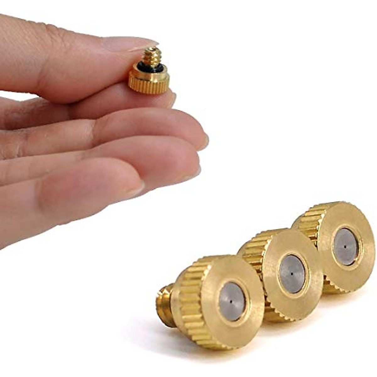 Aootech 32 Pack Brass Misting Nozzles for Outdoor Cooling System, 0.012” Orifice (0.3 mm) 10/24 UNC