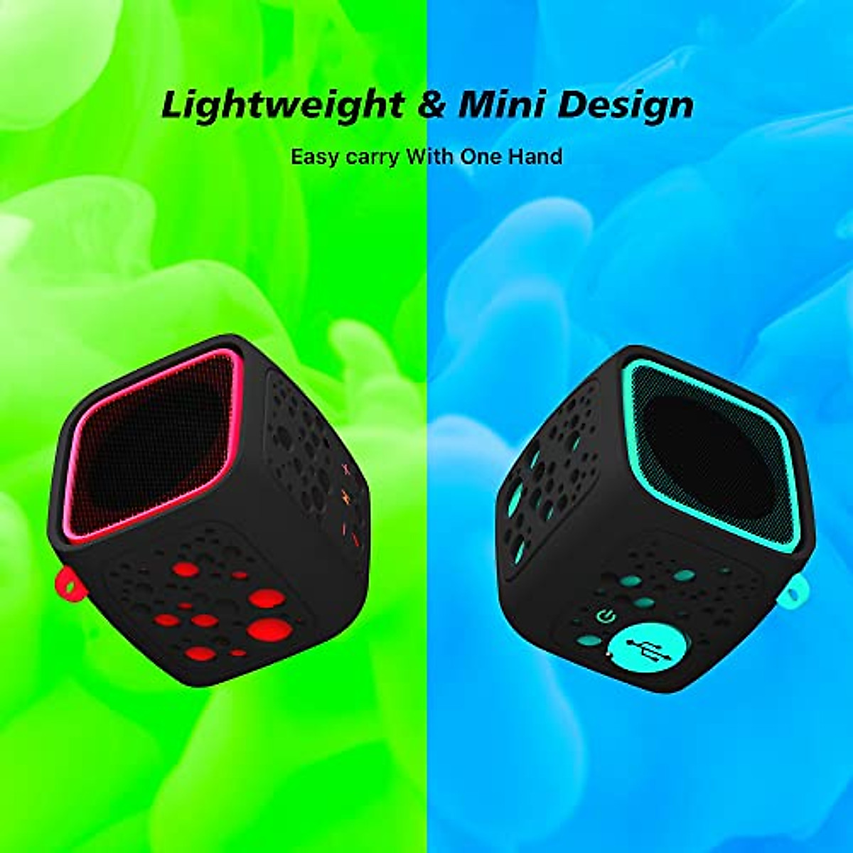 ALLWAY Mini Bluetooth Speakers, Small Bluetooth Speakers Portable Wireless with Loud Stereo Sound,Rich Bass,TF Card Port,164 Feet Bluetooth 5.0 Range for Laptop,MacBook Pro,iPhone,Echo,Car and More