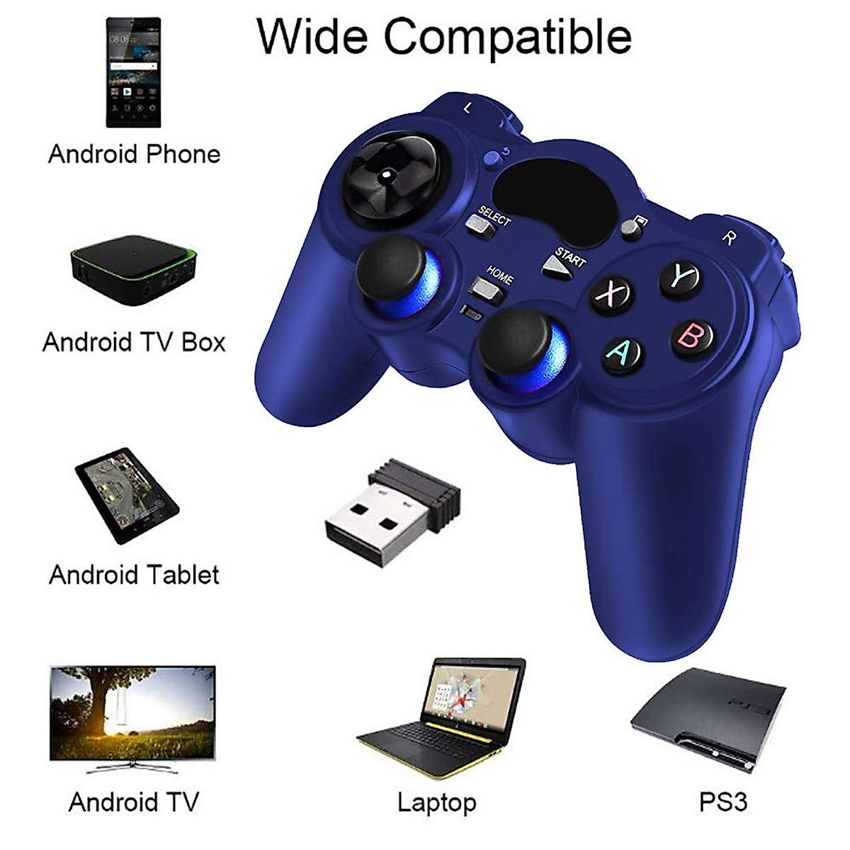 USB 2.4G Wireless Game Controller 2 Pack for PC/Laptop Computer (Windows XP/7/8/10)/ Android / PS3 & Steam Joystick Gamepad for pc Games Controller Compatible Android