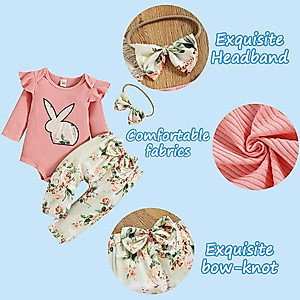 XIFAMNIY Baby Girls My 1st St.Patrick Day/Easter Day Outfit Newborn 4Pcs Pants Set