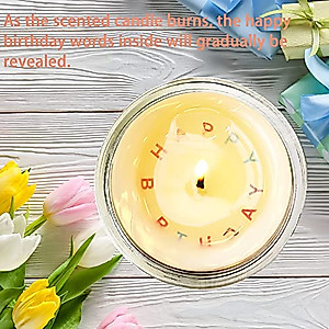 Vlipoeasn Happy Birthday Scented Candle Gifts for Her | Unique Gift for Best Friend Happy Birthday Hidden in Candle | Funny Soy Wax Candles Scents of Vanilla Gift Idea for Sister Mom Coworker 7OZ
