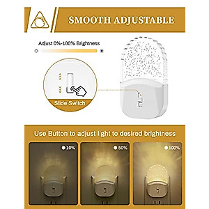 DORESshop LED Night Light, Baby Night Light [4 Pack], Plug in Night Light with Auto Dusk to Dawn Sensor, Adjustable Brightness Night Light for Kids, Bathroom, Bedroom, Nursery Room, Soft White 3000k
