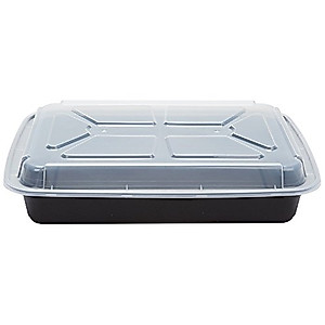 Pactiv NC-989-B 58 Oz. Black Rectangular Container - 150 / CS
