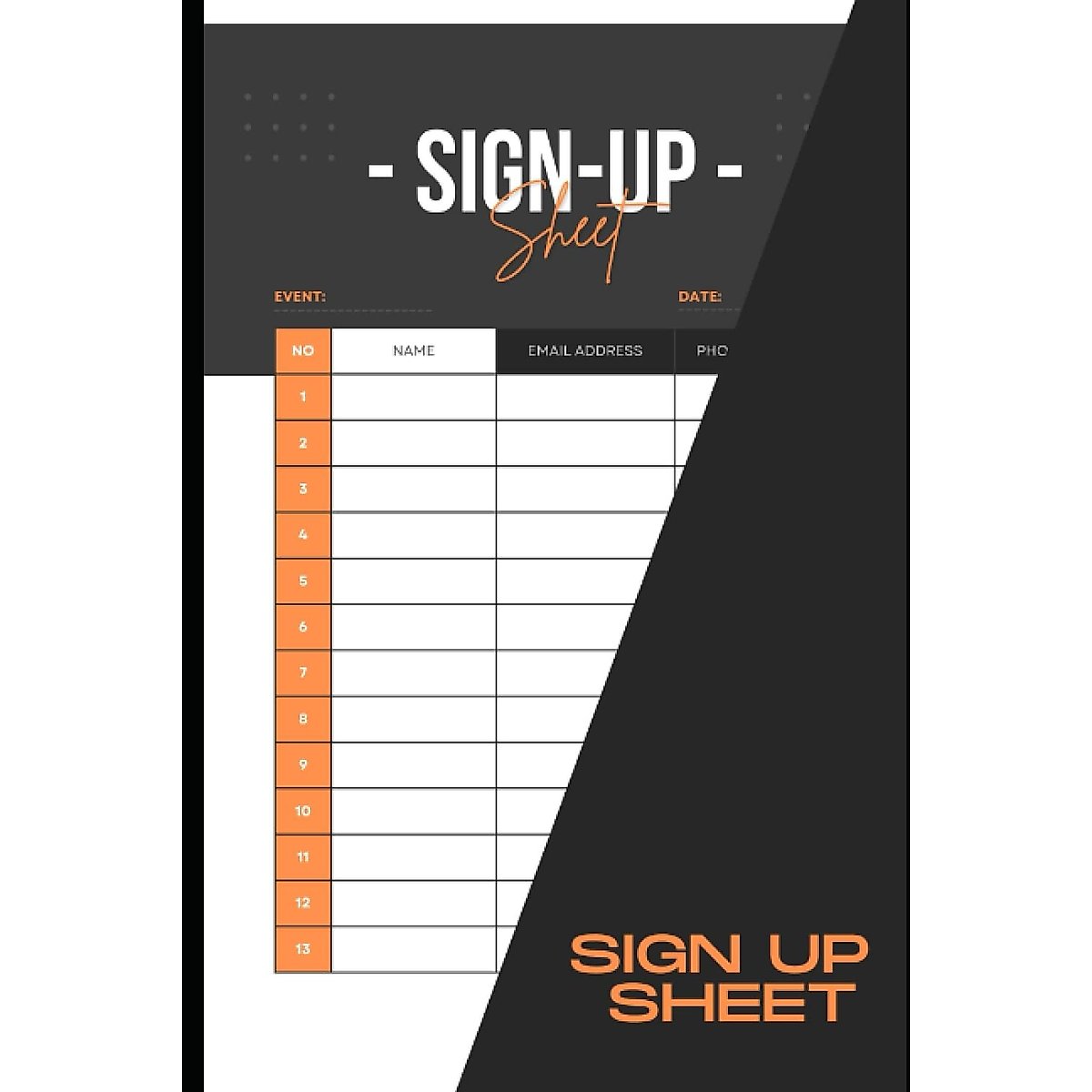 Information Tracker Sign up Log: Event Sign Up Log Information Tracker Log With Email Marketing Sheets, Newsletter Sign Up Organizer Book