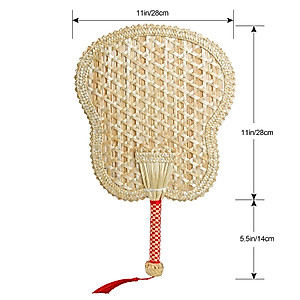 Kailinst Hand Woven Fan,Folding Hand Fan,Wheat Straw Hand Fan,Manual Fan,Hand Fans Women Foldable,Suitable for Summer,Barbecue,Decoration(7.7" Plantain Fan)