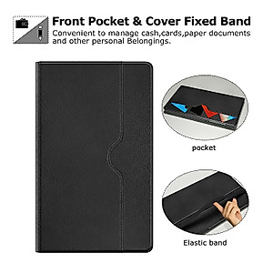 Soke Case for Samsung Galaxy Tab A7 Lite 8.7 Case 2021, Premium Leather Stand Folio Case with Bussiness Pocket, Hard PC Back Cover for Samsung Galaxy Tab A7 8.7 inch Tablet[SM-T225/T220/T227],Black