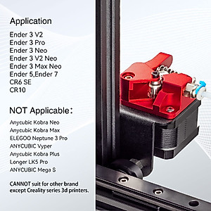 Redrex Dual Gear Ender 3 Extruder with Two Washers Metal Drive Feeder Upgrade Kit Compatible with Creality Ender 3 V2 Pro,Ender 3 Neo Series,CR10 3D Printer TPU Filament Supported(Motor Shaft>20mm)