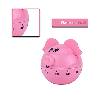 Kitchen Timer Pig Shaped Mechanical Timer Countdown 60 Minutes Cooking Timer for Home Children's Classroom Activities