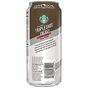 Starbucks Tripleshot Energy Extra Strength Espresso Coffee Beverage, Caffe Mocha, 225mg Caffeine, 15oz cans (12 Pack)