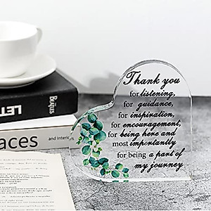 Thank You Gifts Set for Women Men Coworkers Farewell Gift Employee Appreciation Gifts for Boss Lady Teacher Colleague Leaving Gift Acrylic Sign Gift and Bookmark Set