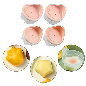 HEMOTON 4pcs Children Steamed Egg Mold Donut Mold Ice Cubes Chocolate Silicone Cupcake Egg Tart Molds Pancake Poaching Rings Diy Mold Pudding Jars Pudding Containers Self Made Pp Baby Mug
