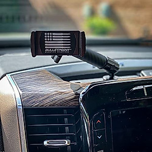 Bulletpoint Dash Mount Cell Phone Holder RAM Truck Compatible (2019+ 1500, 2500, 3500 and TRX) with 20mm Ball Mount - Compatible with iPhone and Android Smartphones (Single Ball with Phone Holder)