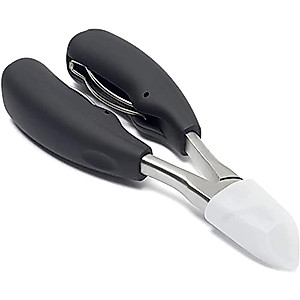 Toe Nail Clippers for Thick Nails – KLIPP Toenail Clippers Ingrown and Cuticle Nipper Trimmer Made of Rustproof Stainless Steel with Short Curved Blades, Ergonomic TPU Grips and Dual Spring Mechanism