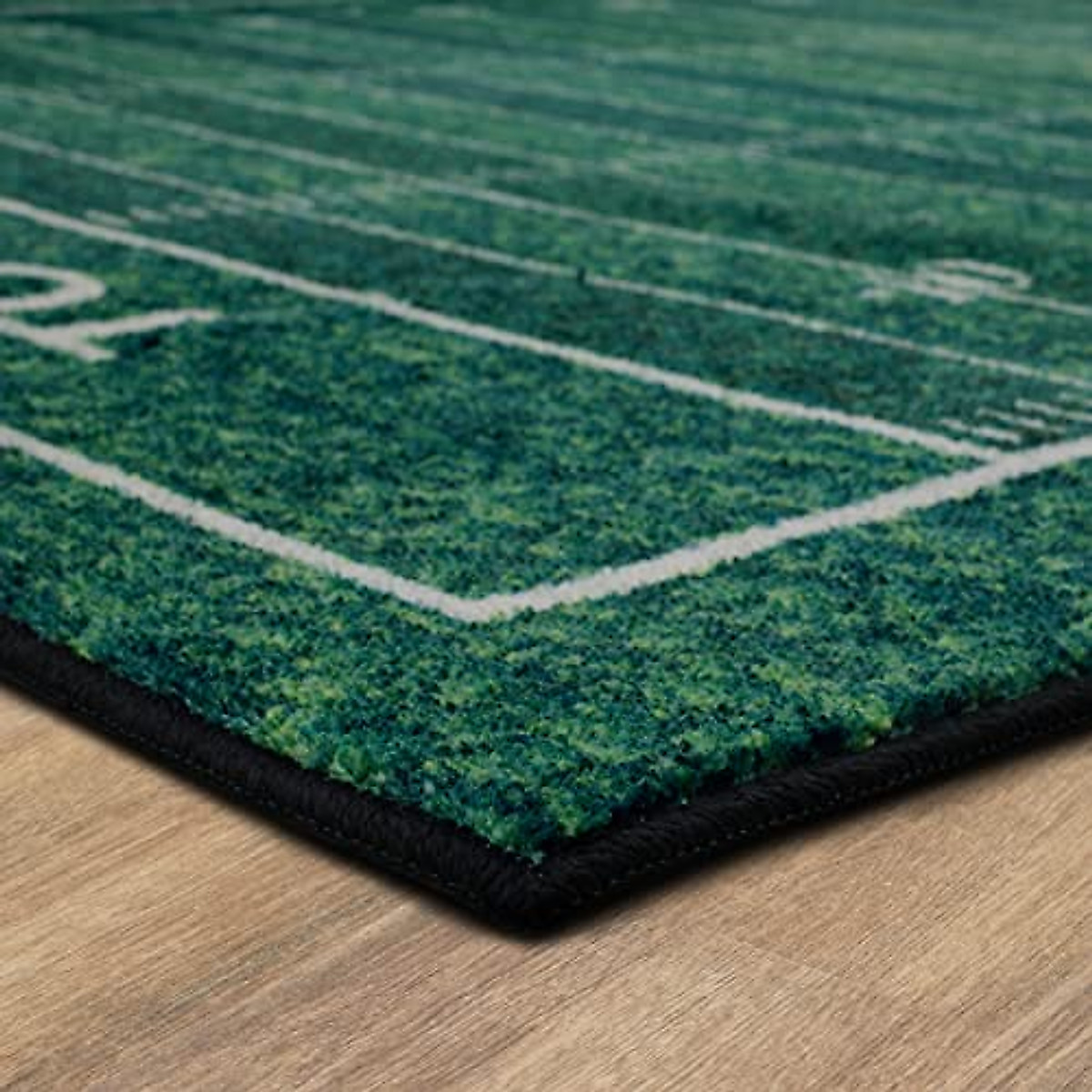 Mohawk Home Kids Sports Playroom Area Rug, Football Yards Green (8' x 10')