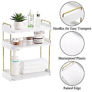 YOUEON 3 Tier Bathroom Counter Organizer, Bathroom Makeup Organizer, Bathroom Counter Shelf, Vanity Tray for Cosmetic, Perfume, Skincare, Bathroom, Bedroom, Kitchen