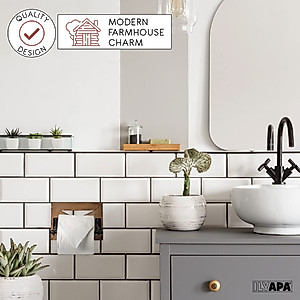 Ilyapa Rustic Towel Bar Toilet Paper Holder Set with Towel Ring for Bathroom- Wall Mounted Bathroom Racks -Barnwood & Black Metal Bar, Farmhouse Decor Ilyapa is an American Owned Brand