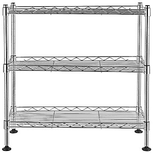 3-Tier Metal Steel Wire Shelf Organizer Unit Shelving for Cabinets, Bath, Kitchen, Countertop, Stackable Cabinet Shelf Kitchen Counter Rack Organizer Multipurpose Pantry Bedroom Bathroom Storage Racks